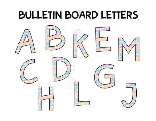 Printable Colorful Bulletin Board Alphabet Letters,AlphabeT Letters ...