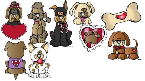 Valentine's Day Pups clip art, dog clip art COMBO PACK by Melonheadz ...
