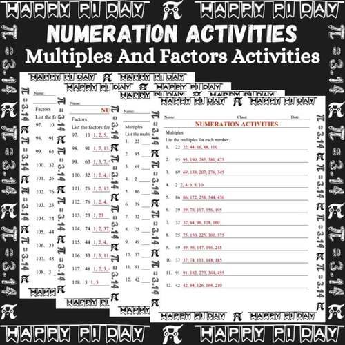 HAPPY Pi Day Math Activities Multiples And Factors Activities No Prep ...