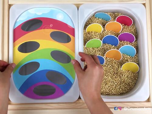 Rainbow Colors FLISAT Insert Template: Hands-on Matching and Sorting ...