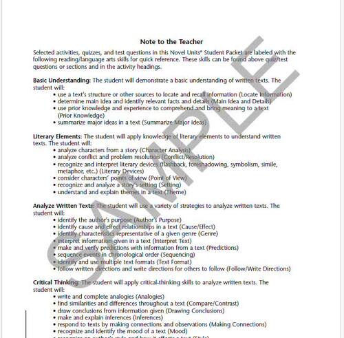 Marley & Me Novel Units® Student Packet Novel Study | TPT