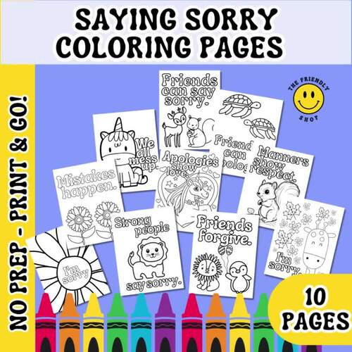 SAYING SORRY COLORING PAGES - on the Importance of Apologizing; Social ...