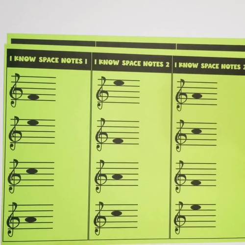 Music Note Naming and Recognition Strips for Elementary Music Centers