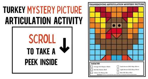 Thanksgiving Articulation Mystery Picture: SH, CH, TH, J | TPT