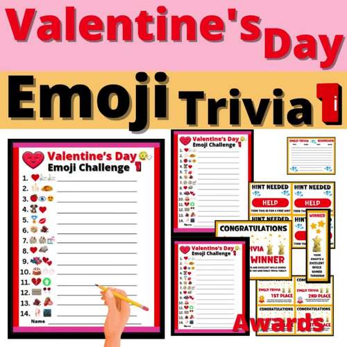 Valentines Day Activities Emoji Trivia Game 1 Resource Activity No Prep