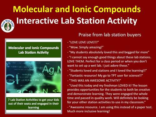 Molecular and Ionic Compounds Lab Station Activity | 7 Hands-on Activities
