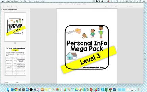Personal Information Mega Pack {Level 3} by The Autism Helper | TPT