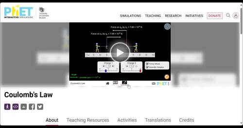 Worksheet: Exploring Coulomb's Law with PhET Simulation | TPT