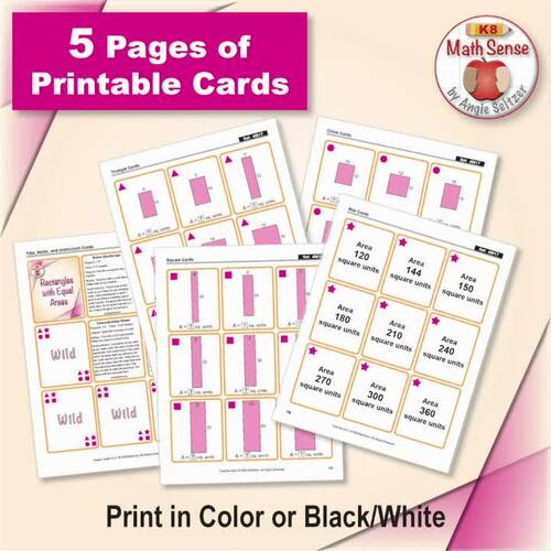 Rectangles with Equal Areas: Math Sense Card Games & Matching ...