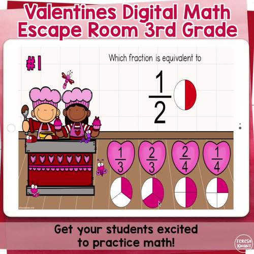 4th Grade Valentine's Day Math Digital Escape Room Activity | Distance ...