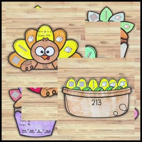 Thanksgiving Turkey Math Craft | Place Value (Base Ten Blocks ...