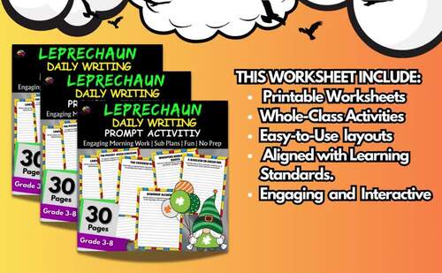 Leprechaun St Patrick Opinion Prompt Writing Activities 4th,5th,6th,7th ...