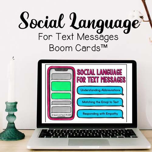 Social Language Skills for Text Messages No Prep Speech Therapy Boom Cards™