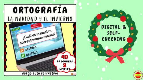 Spanish Accents & Spelling Game | No-prep 2 Levels: Navidad Invierno ...