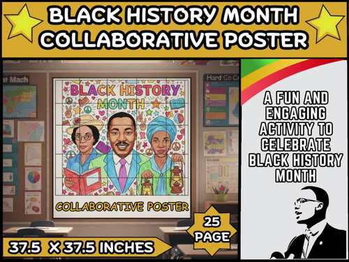 Black History Month Collaborative Poster Craft | MLK Rosa Parks Mural ...