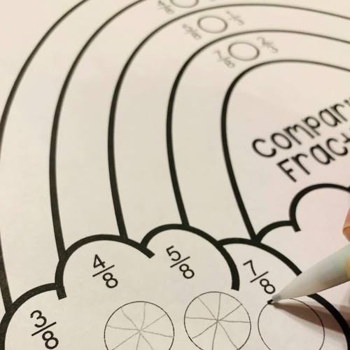 Spring Math Craftivity Comparing Fractions | Rainbow Theme by Amber ...