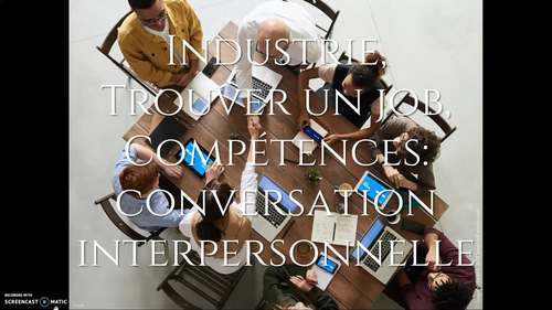 French Profession Job Career Skill Interpersonal Speaking Performance Task