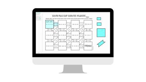 Solving Multi-Step Equations Maze Activity with Variables on Both Sides