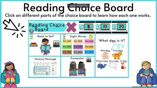 Reading Choice Board Whole Group Lesson Slides | TpT
