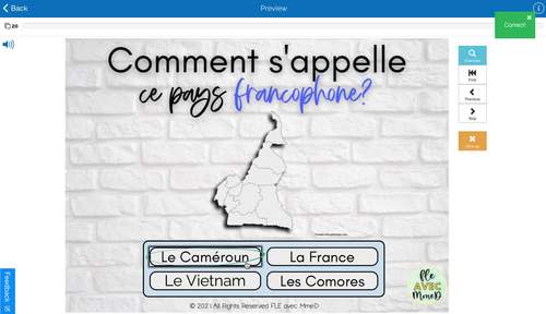 Les pays francophones - French Boom Cards by FLE avec MmeD | TPT