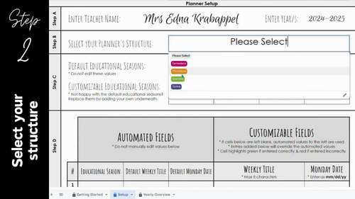 Elementary Digital Weekly Planner | Google Sheets & Excel | Dated | Primary