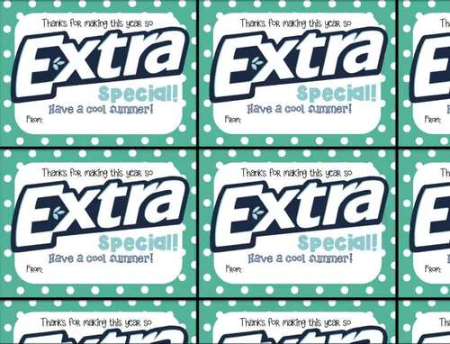 Extra Gum End of Year Gift Tag- Thanks for making this year so extra ...