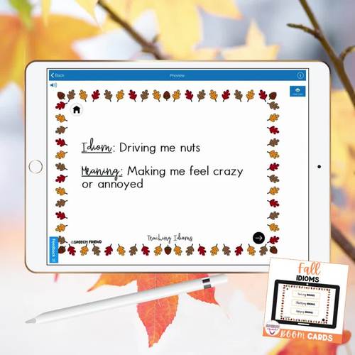 Fall Idioms Boom Cards by Speech Friend | TPT