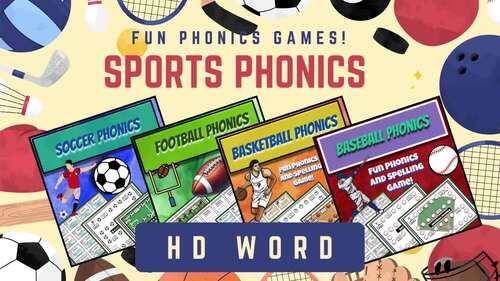 Sports Baseball Football Soccer Basketball Phonics Games and Spelling ...