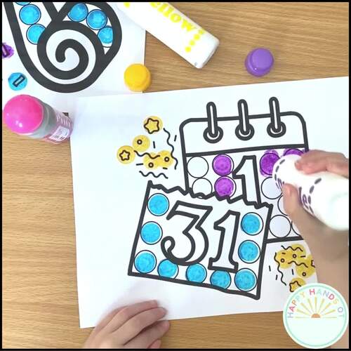2026 New Year's Dot Marker Printable - New Years Coloring PreK Centers ...