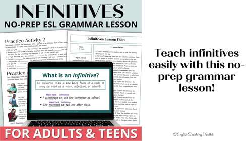 Adult ESL Grammar Worksheets, Lesson Plan & Activities - Infinitives