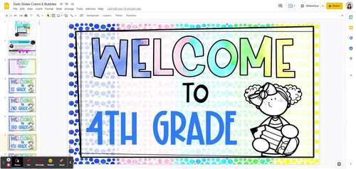 Daily Slides, Morning Meeting and Digital Calendar- Bubbles and Colors ...