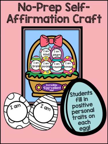 Easter Basket Craft and Writing Self Affirmation Bulletin Board Activity