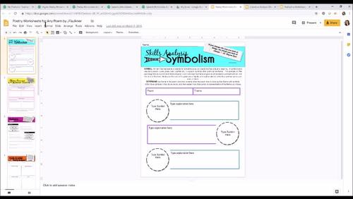 Teaching Poetry BUNDLE, Analysis and Assessment, Printable and Digital
