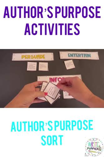 Author's Purpose: Reading Skills Activities by Write Moments | TPT