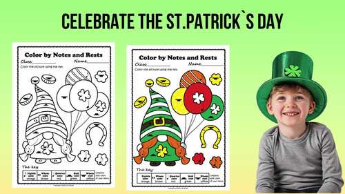 St. Patrick`s Day Music Coloring Pages | Music Color by Notes & Rests ...