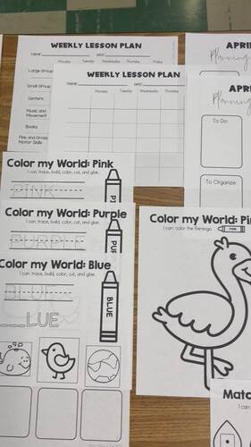 Hands on April Planning Packet for Older Toddlers and Preschoolers