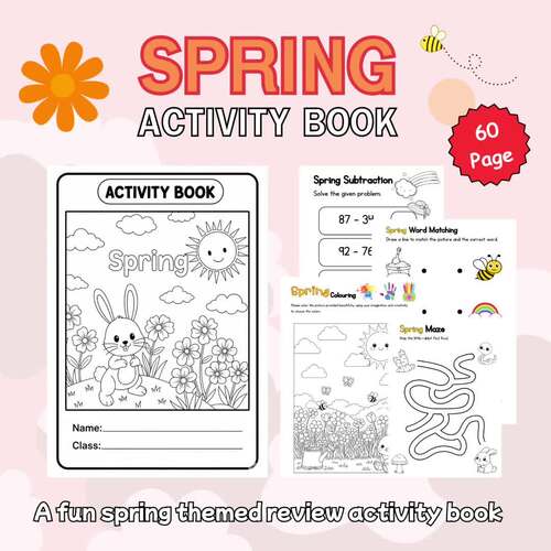 Spring Skills Activity Pack (60 Pages of Worksheets + Mazes + Coloring)