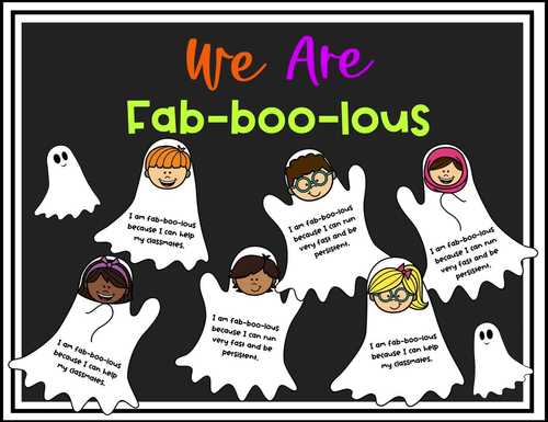 Halloween Ghost We Are Fab-boo-lous Simple Writing Bulletin Board Kit