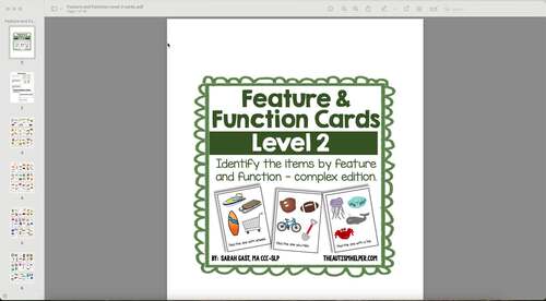 Feature and Function Task Cards - LEVEL 2 by The Autism Helper | TPT
