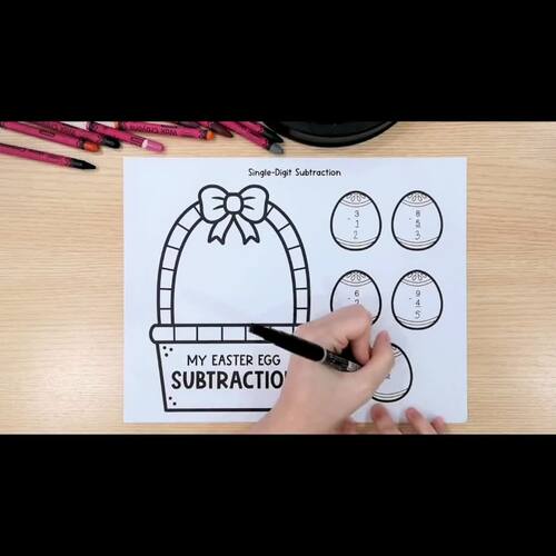 Easter Math Craft | Easter Egg Basket Subtraction Craft | Spring ...