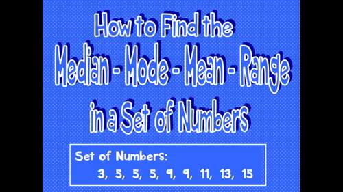 Median, Mode, Mean, Range PPT Grades 5 - 8 by Fun Learning for All