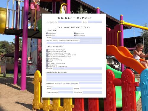 Daycare Accident Report Form | Incident Report For Daycare | Incident Form