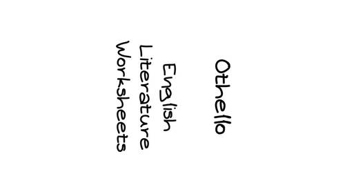 Shakespeare Othello PDF Worksheets by Worksheet Whisperer | TPT