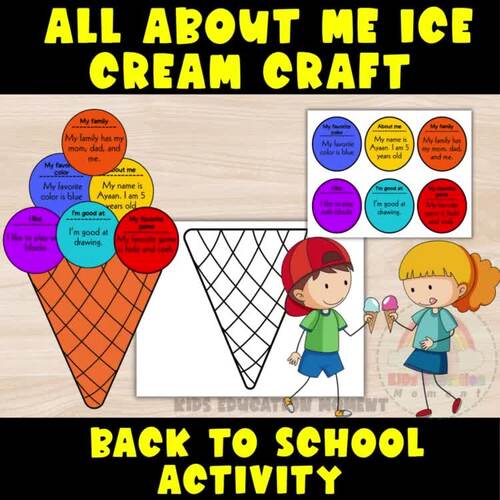 All About Me Ice Cream Craft | Back to School Activity for PreK & KG