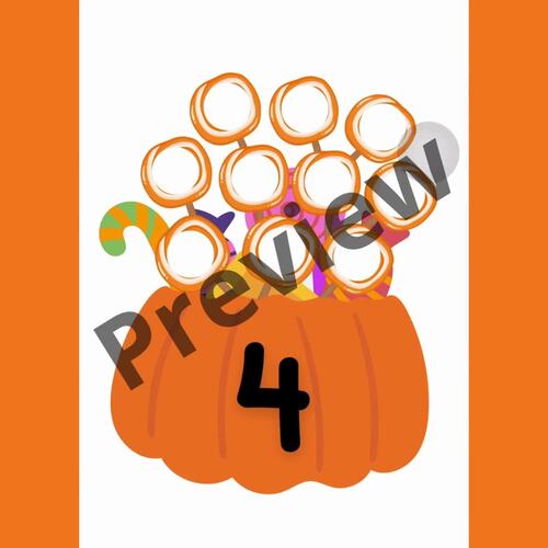 Halloween Pumpkin Counting Activity for Kids: Lollipop Number Matching ...