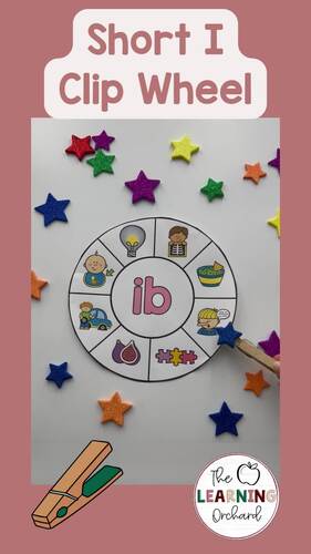 CVC WORD FAMILIES Short I Clip Card Wheels Phonics Activity Literacy Center