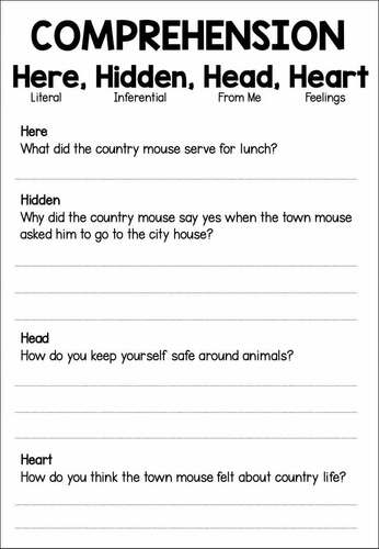 Town Mouse and the Country Mouse - Aesop Fables Activities - English ...