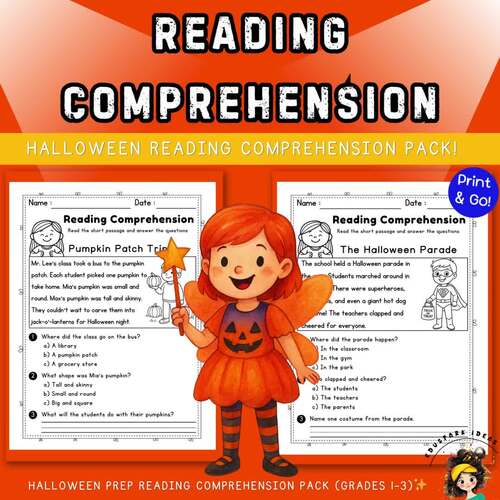 Halloween Prep Reading Comprehension Pack (Grades 1–3) by EduSpark Ideas