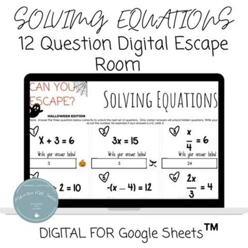 Solving Equations Escape Room - Halloween Edition by Midwestern Math ...