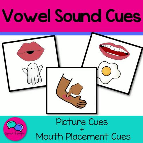 Vowel Sound Visual Cue Cards Apraxia Articulation Vowel Distortions